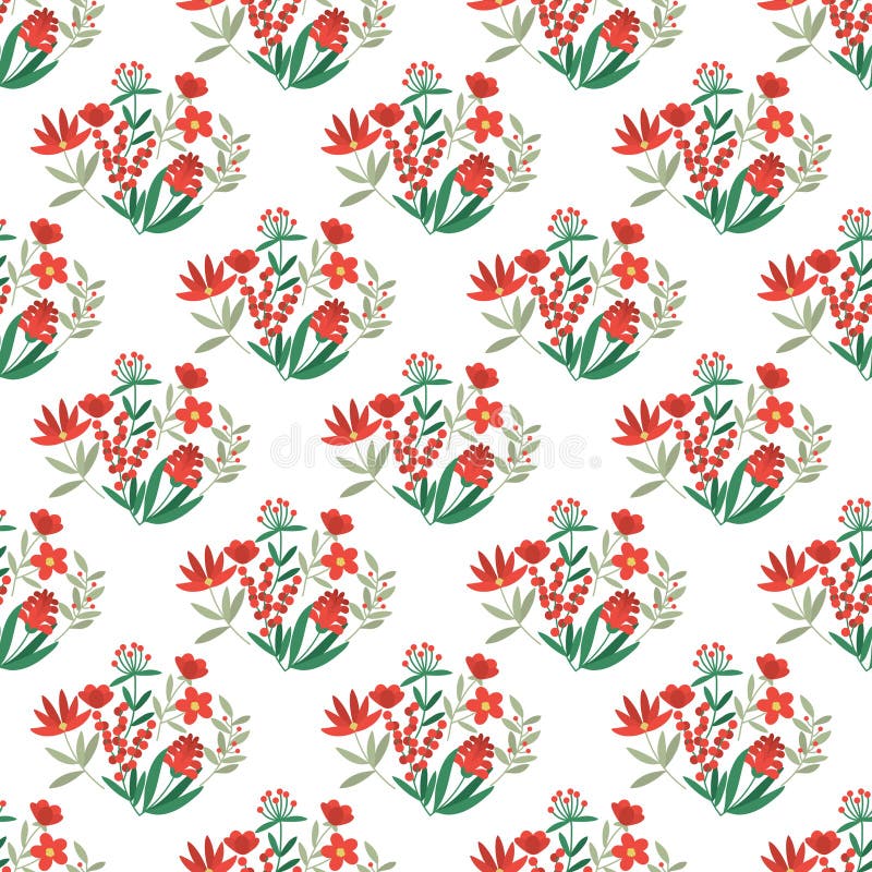 Free Vector Blooming Flowers Pattern Stock Vector - Illustration of ...