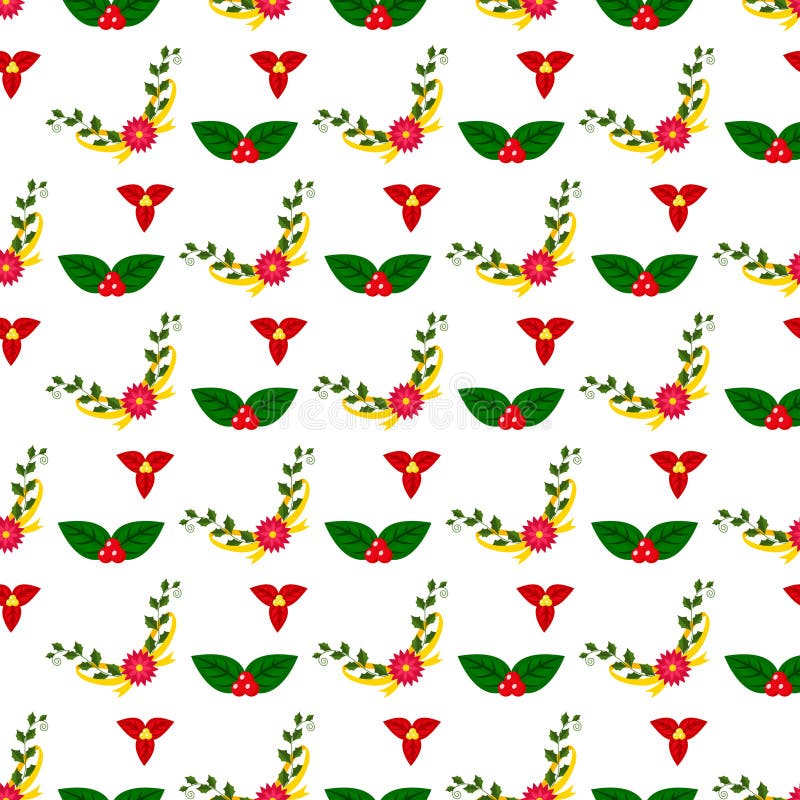 Free Vector Christmas Floral Pattern Stock Illustration - Illustration ...