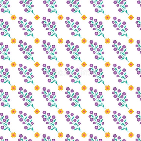 Vector Flat Design Small Flower Pattern Design Stock Vector ...