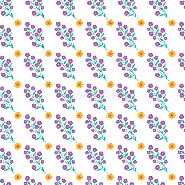 Vector Flat Design Small Flower Pattern Design Stock Vector - Illustration of botanical, pattern ...