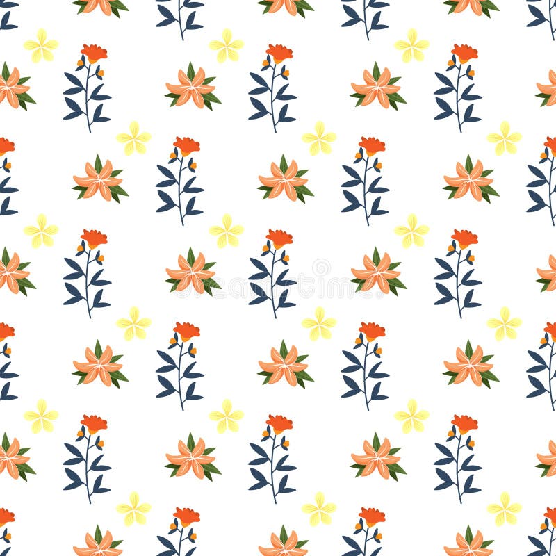 Free Vector Flat Floral Pattern Stock Illustration - Illustration of ...