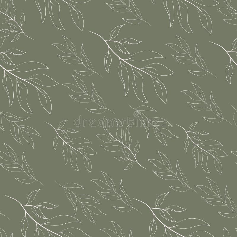 Free Vector Hand Drawn Minimal Leaf Seamless Pattern Stock Illustration ...