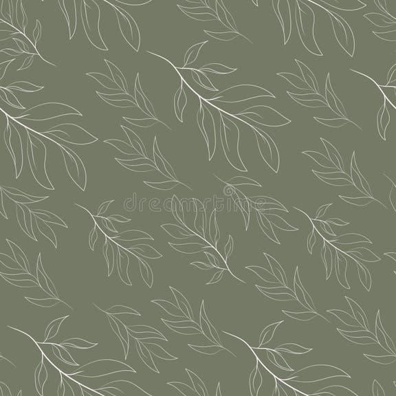 Free Vector Hand Drawn Minimal Leaf Seamless Pattern Stock Illustration ...