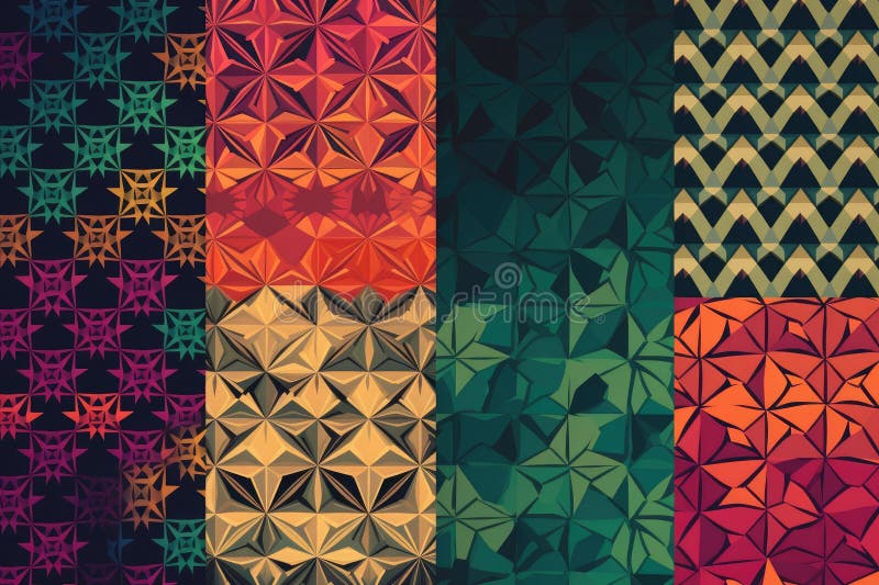 Free Vector Patterns with Geometric Figures. Ai Generative Stock ...