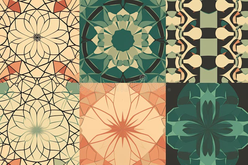 Free Vector Patterns with Geometric Figures. Ai Generative Stock ...