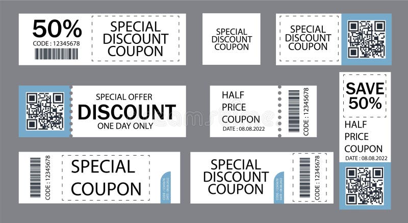 Free Vector Special Offers Promo Vouchers Templates Set Stock Vector ...