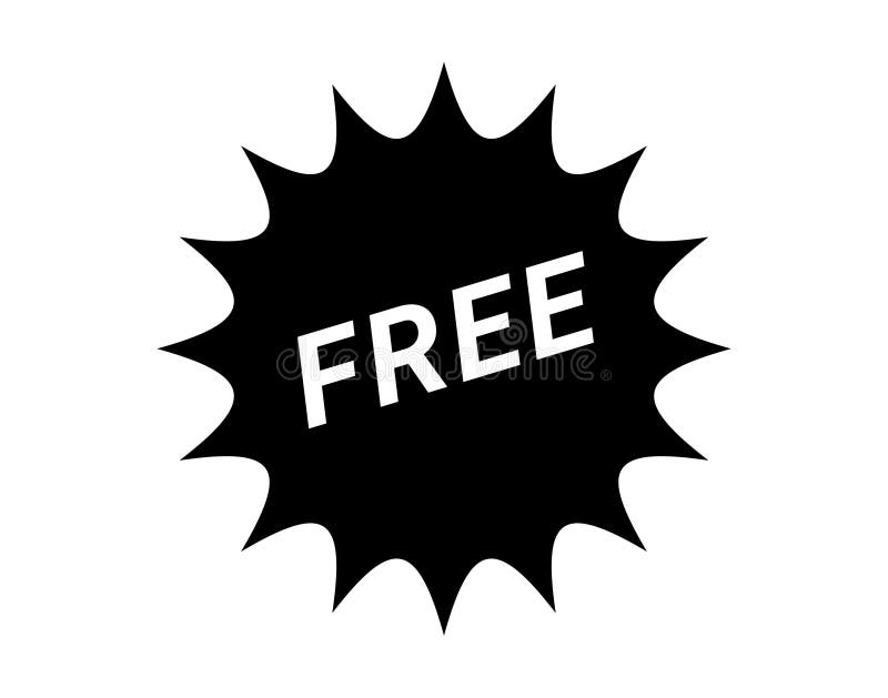 Free Vector Sticker Button. Free Text Round Label Sticker. Black Badge ...