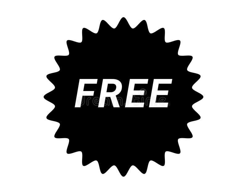 Free Vector Sticker Button. Free Text Round Label Sticker. Black Badge ...
