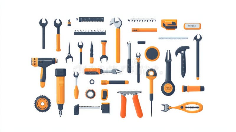 Free Vector Work Tools Set in Round Shape with Saws Drills Wrenches ...