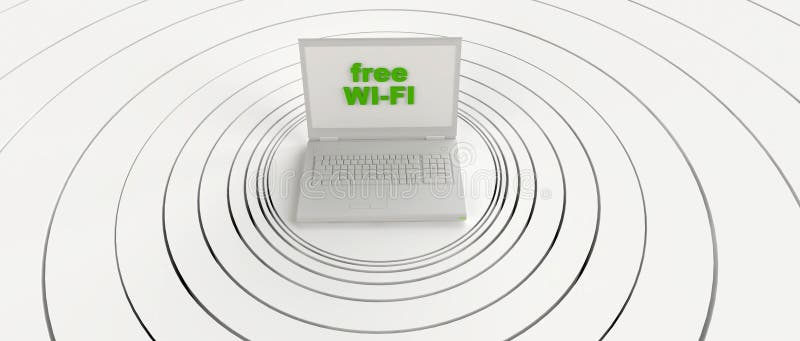 Wireless Laptop Sending Wi Fi Signal Stock Illustrations – 13 Wireless ...