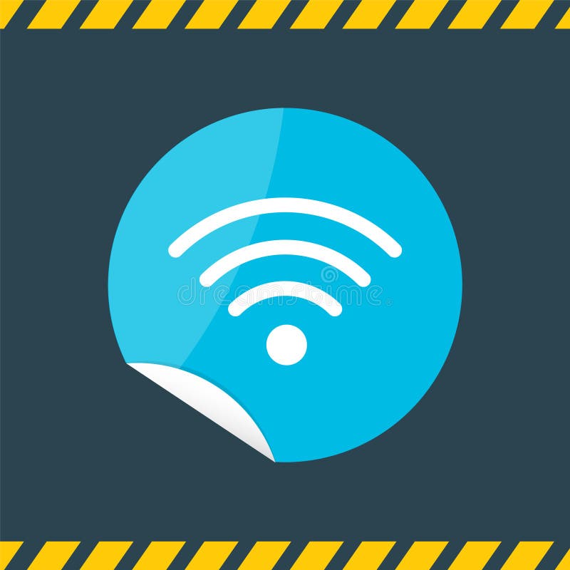 Free Wi-fi Blue Round Sticker. Graphic Elements for Design. Vector ...