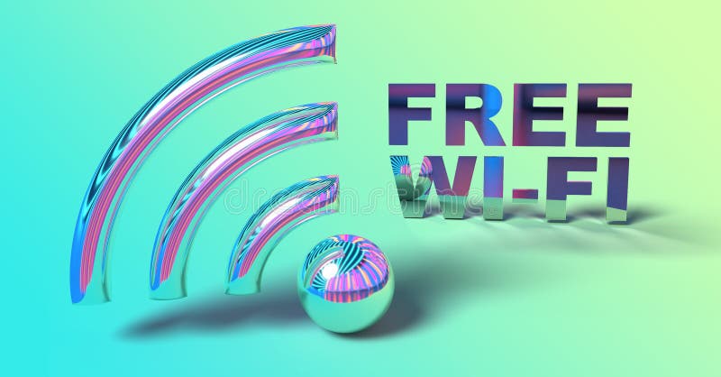 Free Wi-Fi 3D Render, Colourful 3D Illustration Stock Illustration ...