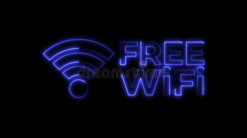 Free Wi-Fi Glow Fluorescent Light 4k Neon LED Text and Icon Stock Video ...