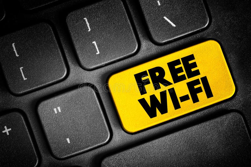 FREE WI-FI Text Concept Button on Keyboard for Presentations and ...