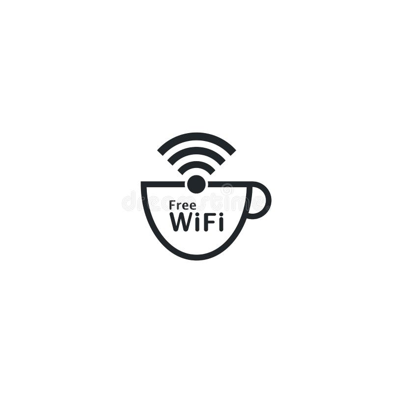 Free Wifi with Coffee Cup Logo Icon Vector Stock Vector - Illustration ...