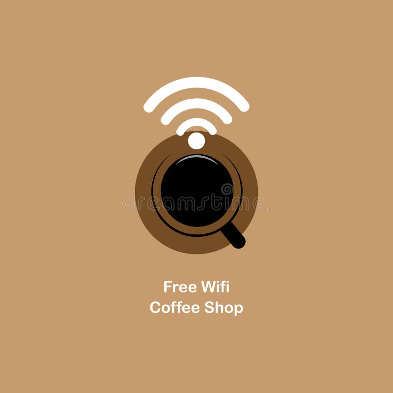 Free wifi coffee shop. stock vector. Illustration of concept - 231224188