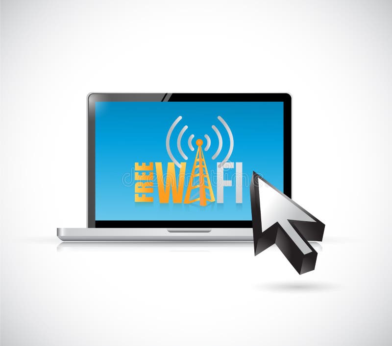Free Wifi Computer Sign Illustration Design Stock Illustration ...