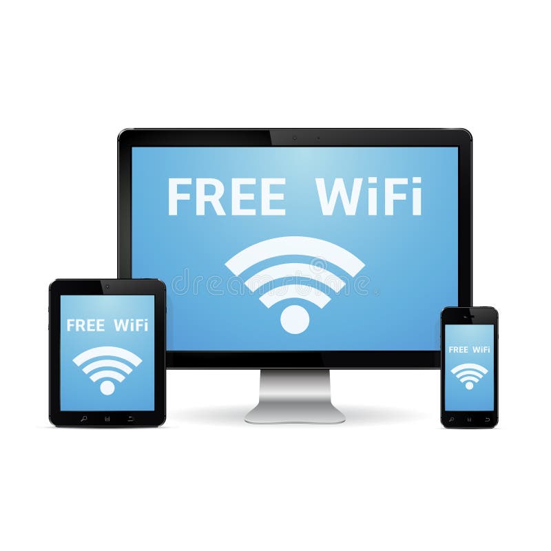 Free Wifi Concept. Wireless Technology Devices with Wifi Internet ... Free Wifi Concept. Wireless Technology Devices with Wifi Internet ...