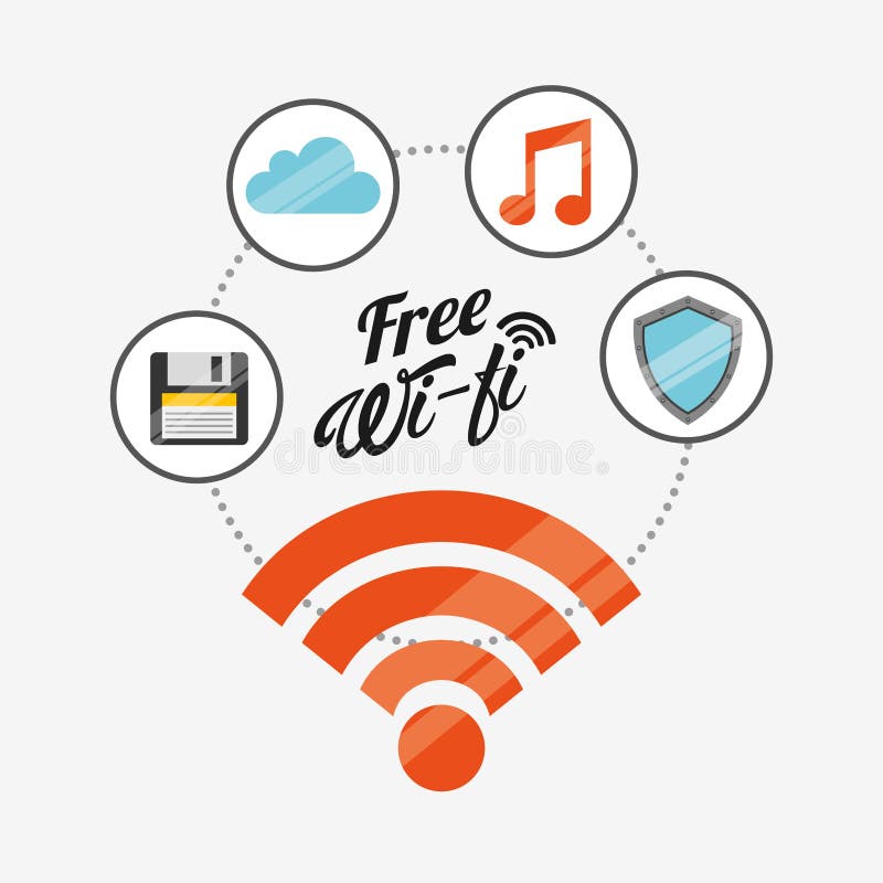 Free wifi design stock illustration. Illustration of electronic - 65101825