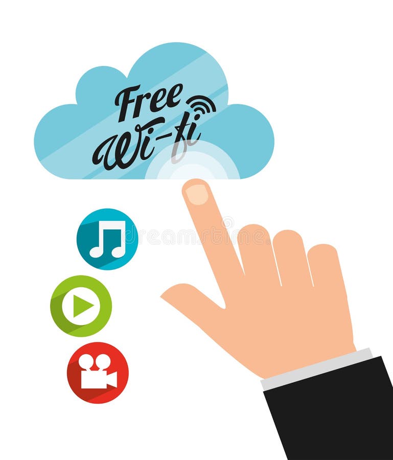 Free wifi design stock illustration. Illustration of mobile - 65101905