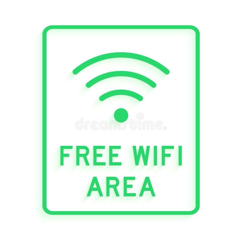 Free WiFi Icon Symbol. Vector Free Wifi Area Sign Stock Illustration ...
