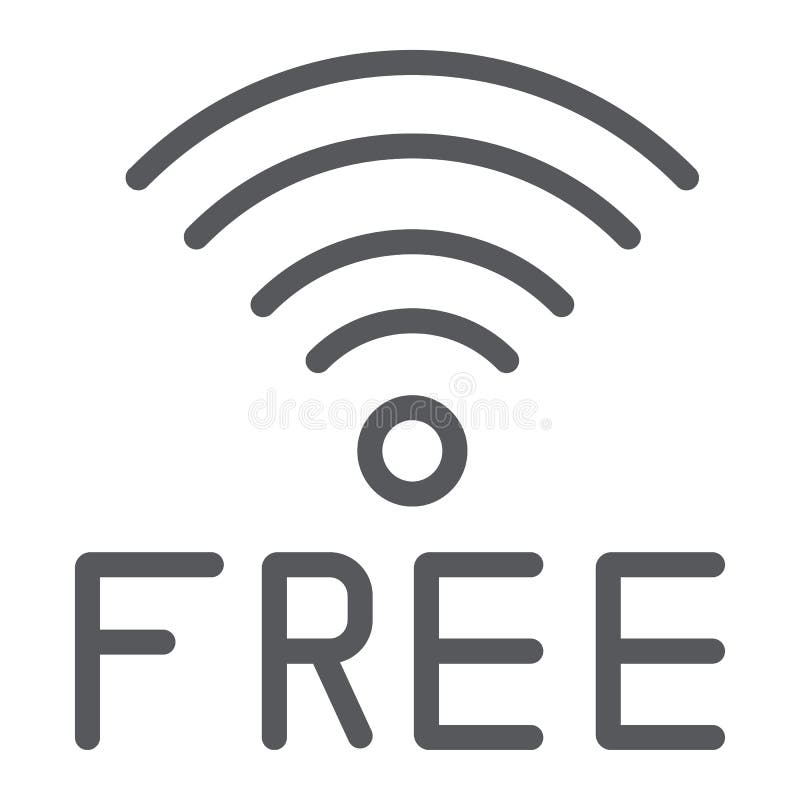 No Wifi Line Icon, Prohibited and Ban, Internet Forbidden Sign, Vector ...