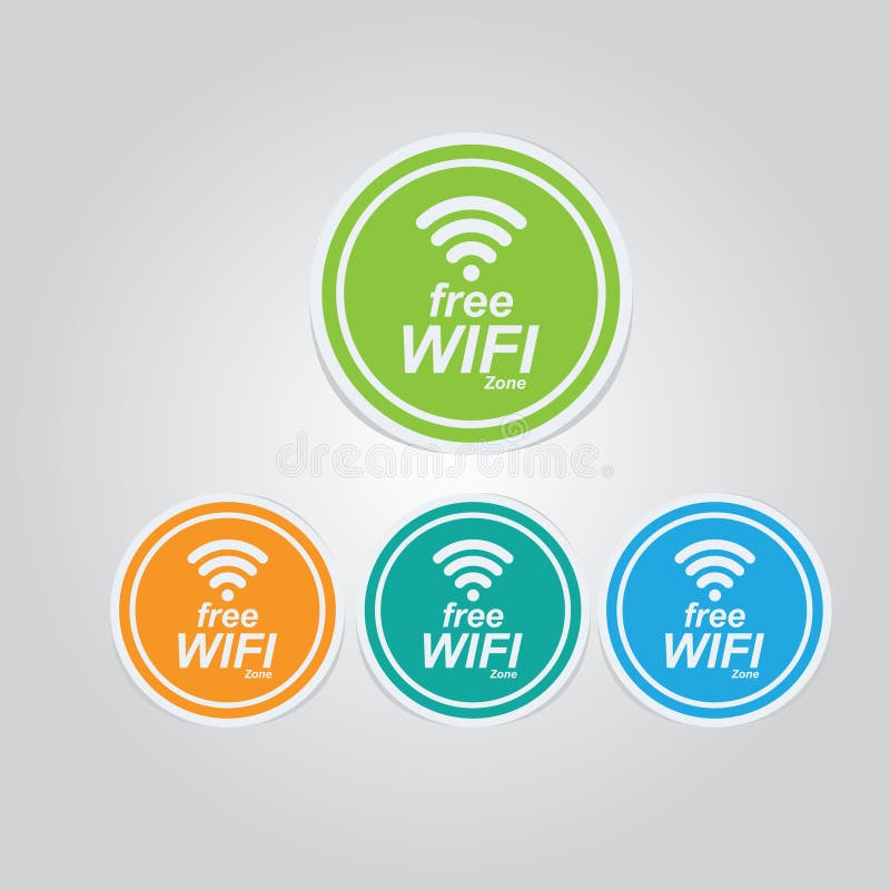 Free Wifi Stickers. Vector Illustration Decorative Design Stock Vector ...