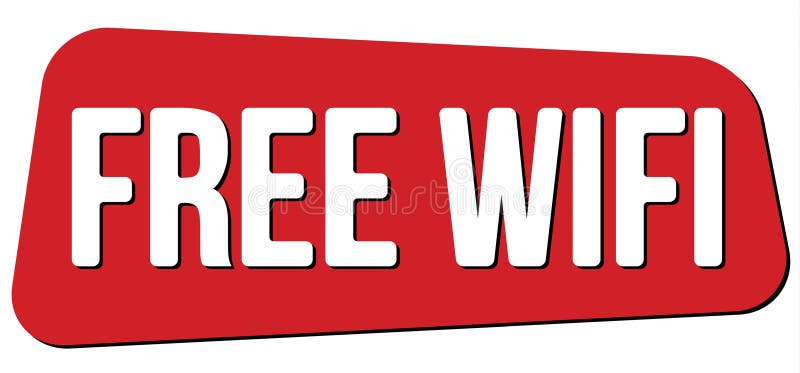 FREE WIFI Text on Red Trapeze Stamp Sign Stock Illustration ...
