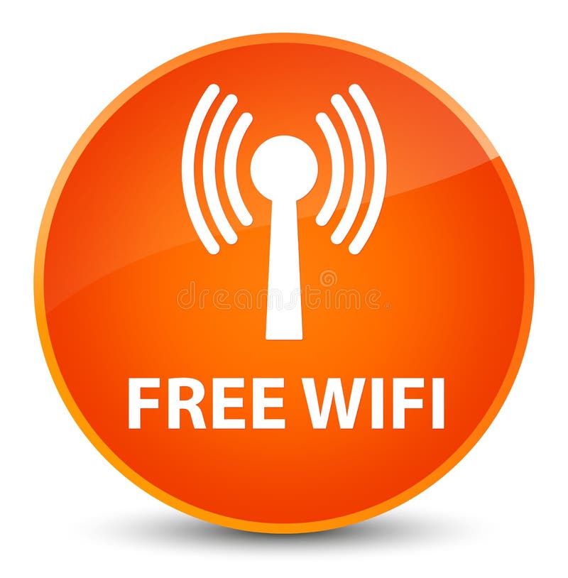 Free Wifi (wlan Network) Elegant Orange Round Button Stock Illustration ...