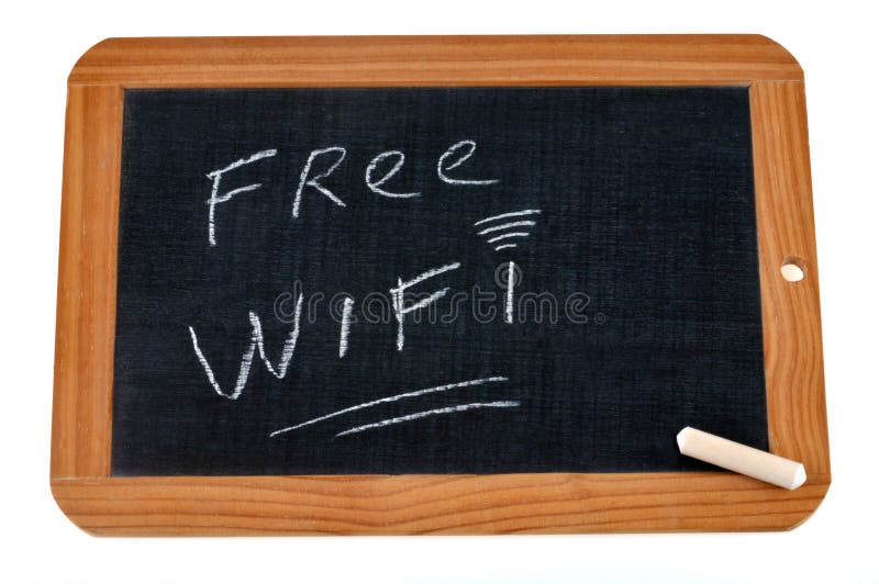 Free Wifi Writing on a School Slate Stock Illustration - Illustration ...