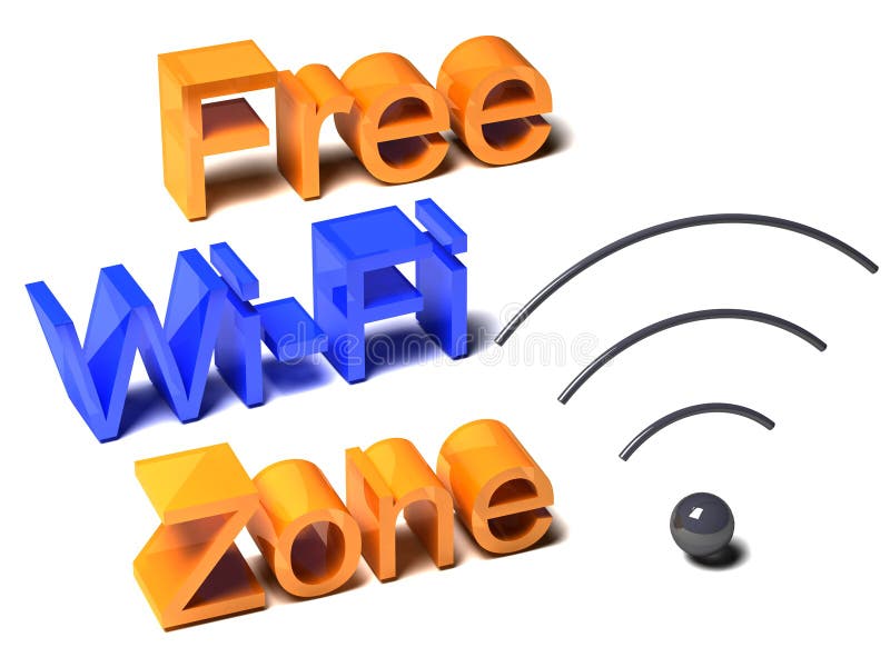 Free WiFi Zone On White Background Stock Illustration - Illustration of ...