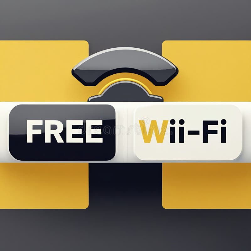 Free Wireless Internet Access Sign with Network Symbol Stock ...