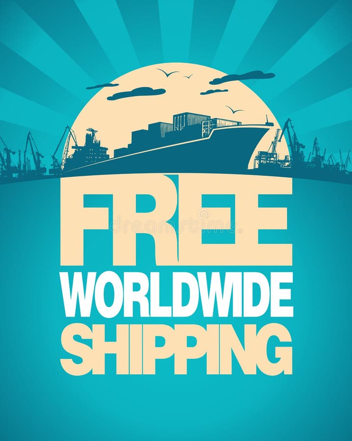 Free Worldwide Shipping Vector Banner Design Stock Vector ...