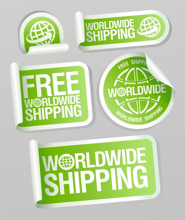 Worldwide Free Shipping Banners. Stock Vector - Illustration of online ...