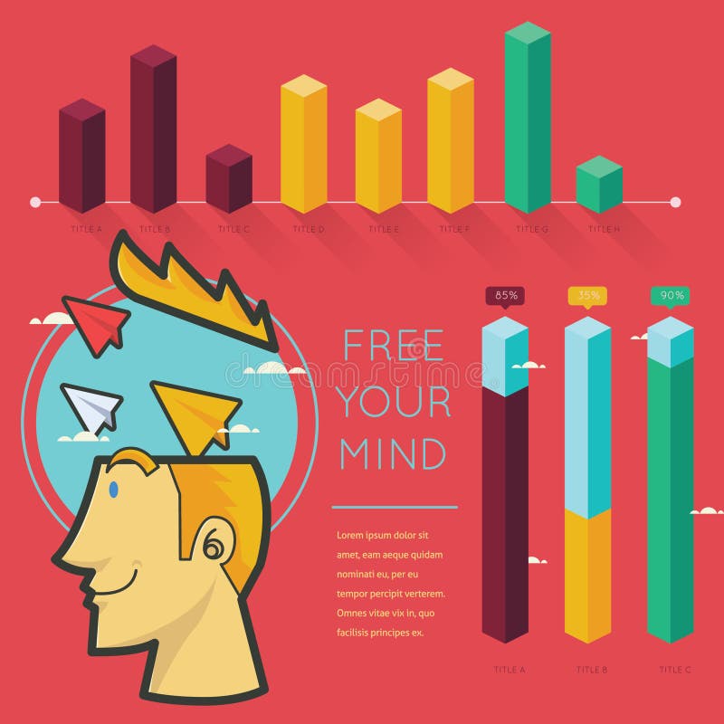 Free Your Mind Infographic. Vector Illustration Decorative Design Stock ...