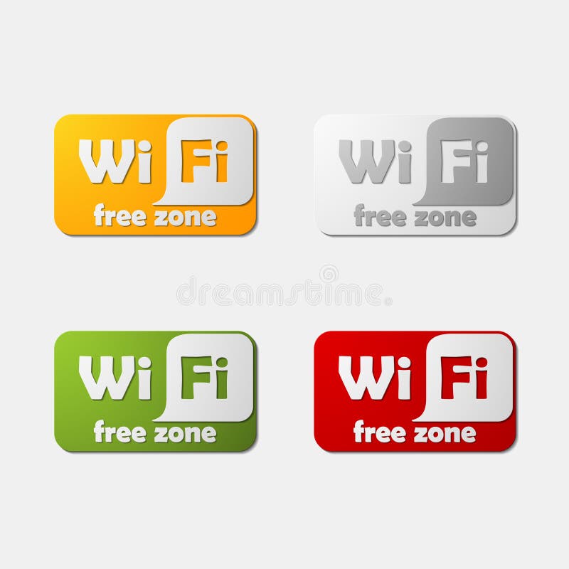 Wi-fi Internet Signal Signs. Stock Vector - Illustration of reception ...