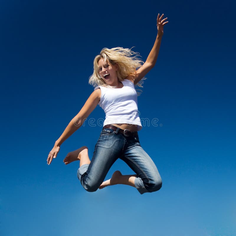 Freedom! stock photo. Image of happiness, jumping, exited - 5677702