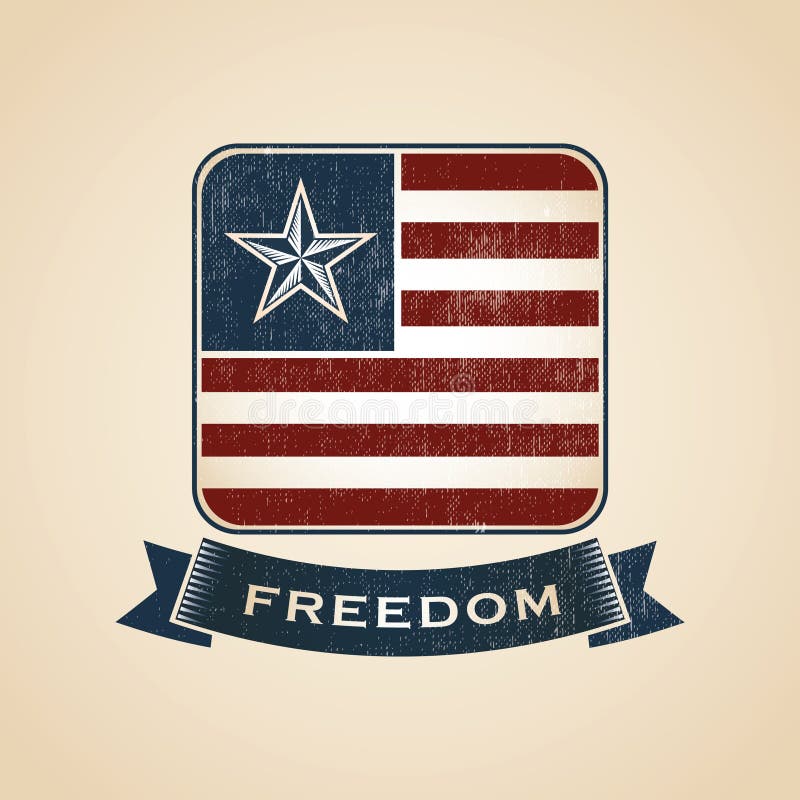 Freedom Badge. Vector Illustration Decorative Design Stock Vector ...
