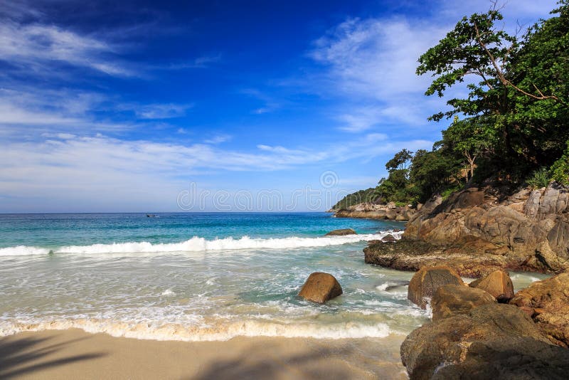 Freedom Beach, Phuket, Thailand Stock Photo - Image of glints, seas ...