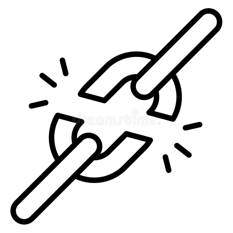 Freedom with Chain Break Free Single Isolated Icon with Outline Style ...