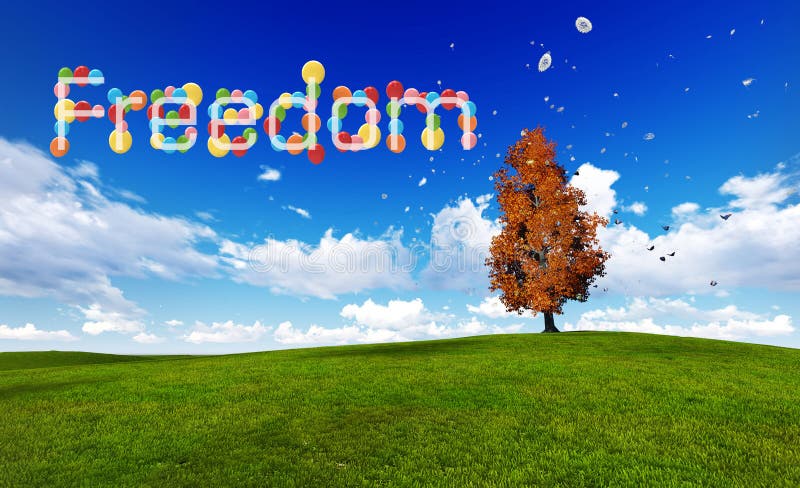 Freedom Concept of Balloons Stock Illustration - Illustration of party ...