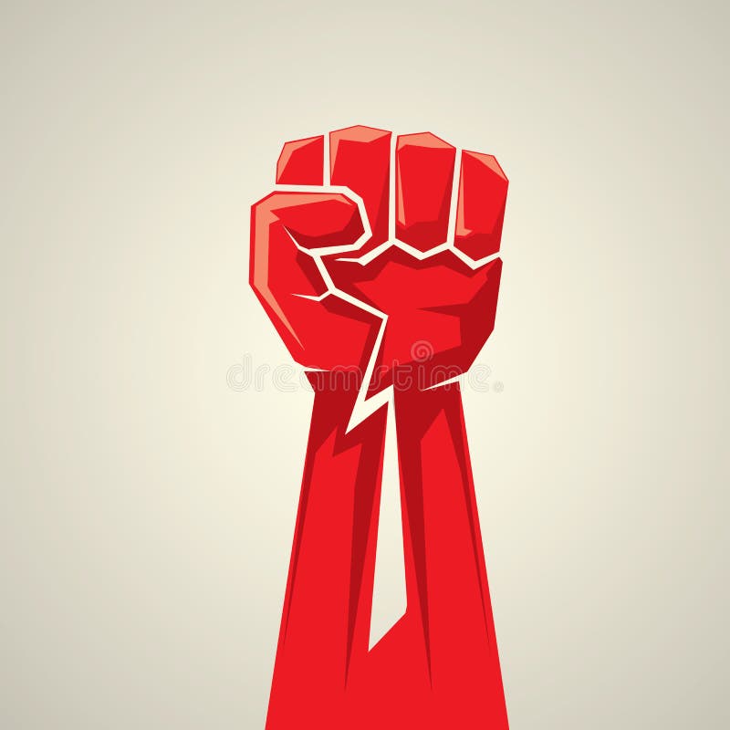 Freedom Concept. Vector Red Fist Icon. Stock Vector - Illustration of ...