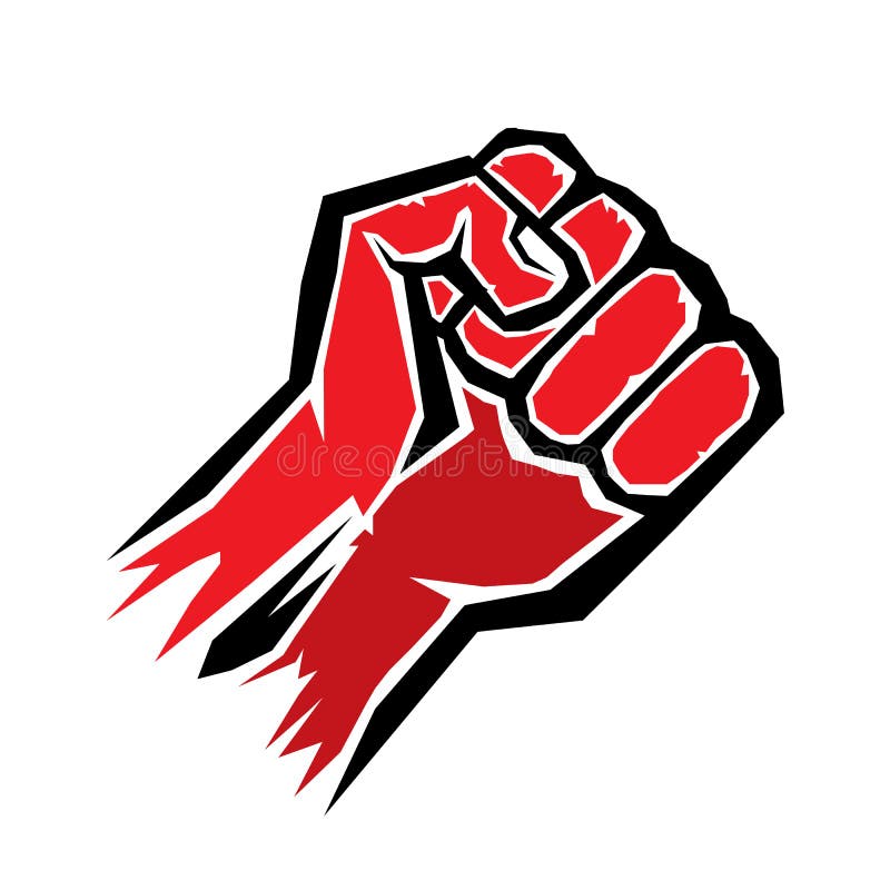 Freedom Concept. Vector Red Fist Icon. Stock Vector - Illustration of ...