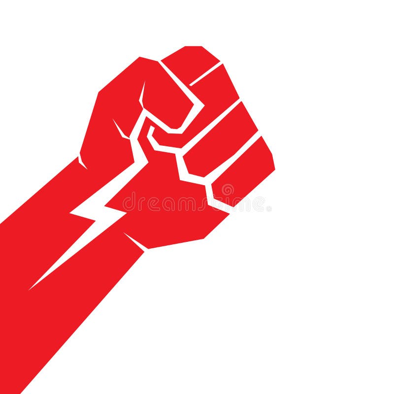 Freedom Concept. Vector Red Fist Icon. Stock Vector - Illustration of ...