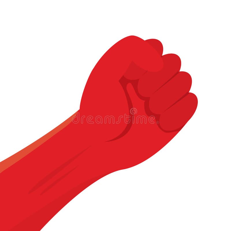 Freedom Concept. Vector Red Fist Icon. Stock Vector - Illustration of ...