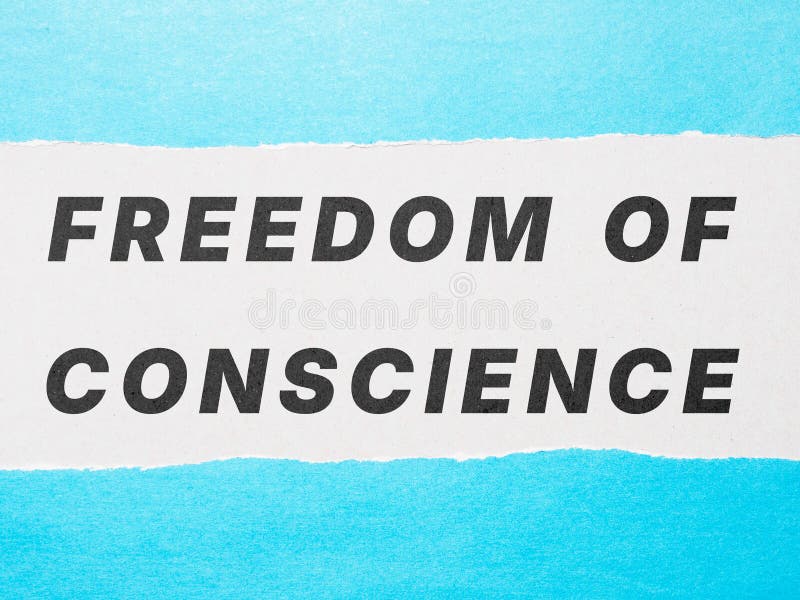 Freedom of Conscience Title Text on Torn Cardboard Background Stock ...