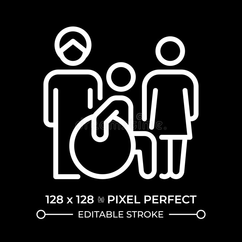 Freedom from Discrimination Pixel Perfect White Line Icon in Negative ...