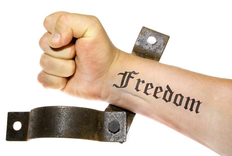Freedom Fight Hand Isolated Cuffs Stock Photo - Image of breakout ...