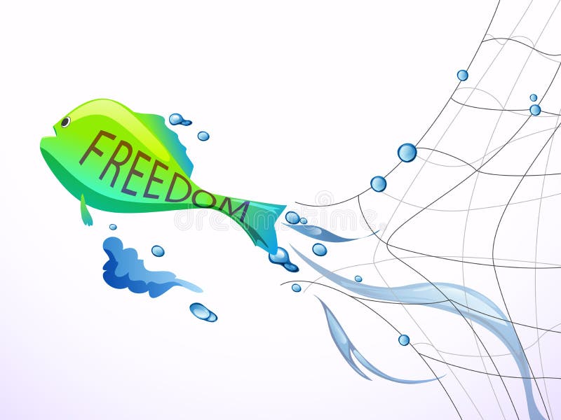 Freedom fish stock illustration. Illustration of idea - 29905673