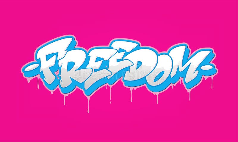 Freedom Font in Graffiti Style. Vector Illustration. Stock Vector ...